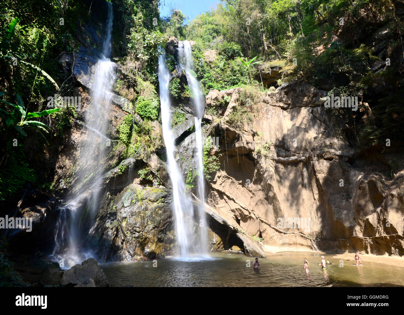 Mork Fa Waterfall in Doi Suthep National Park near Pai, North-Thailand ...