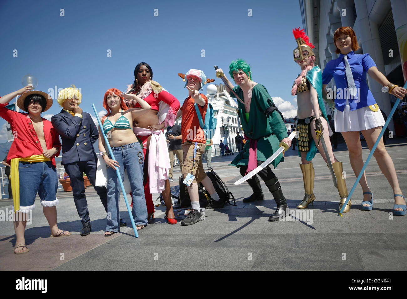 Vancouver, Canada. 5th Aug, 2016. Cosplayers pose during the Anime ...