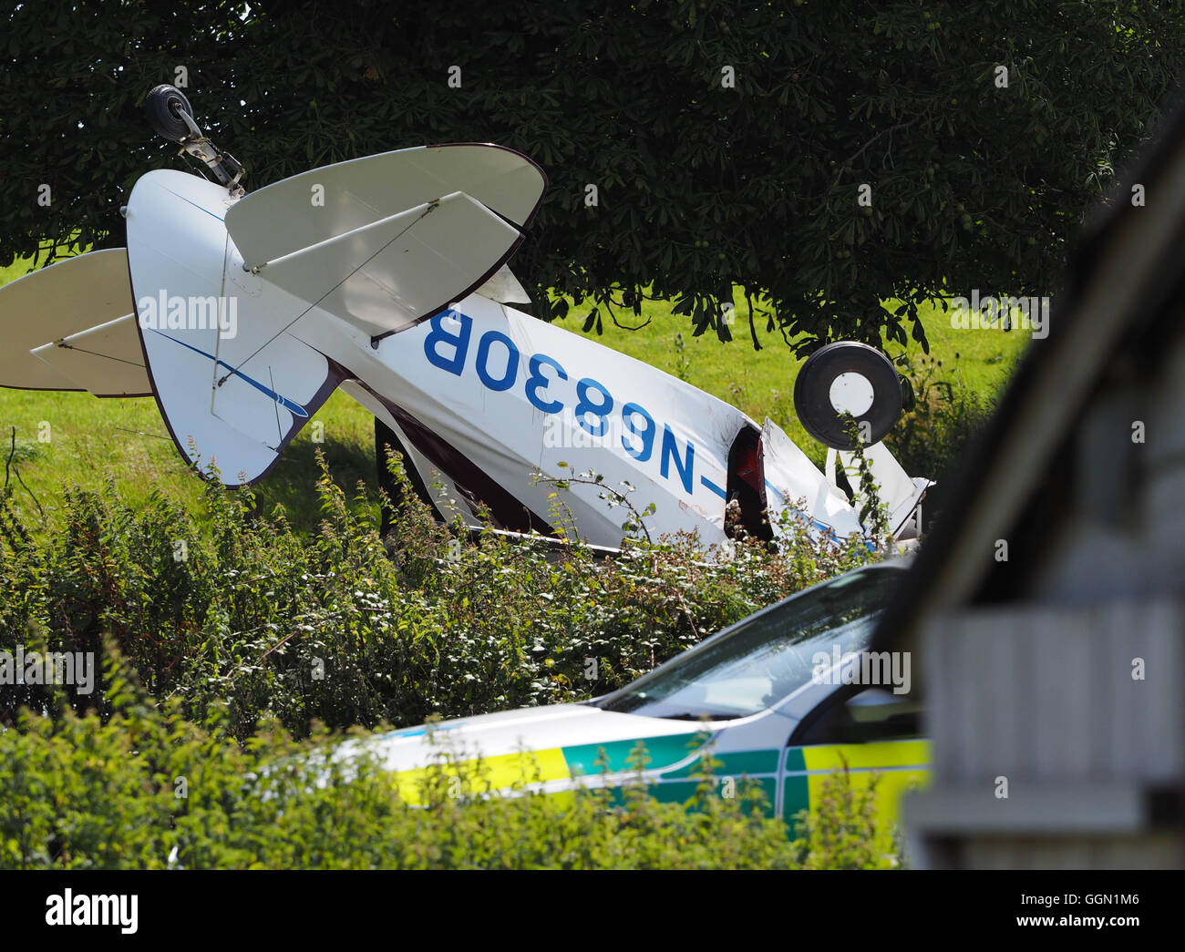 Private plane crash of a Piper Tri-Pacer PA-22-150 plane Stock Photo ...