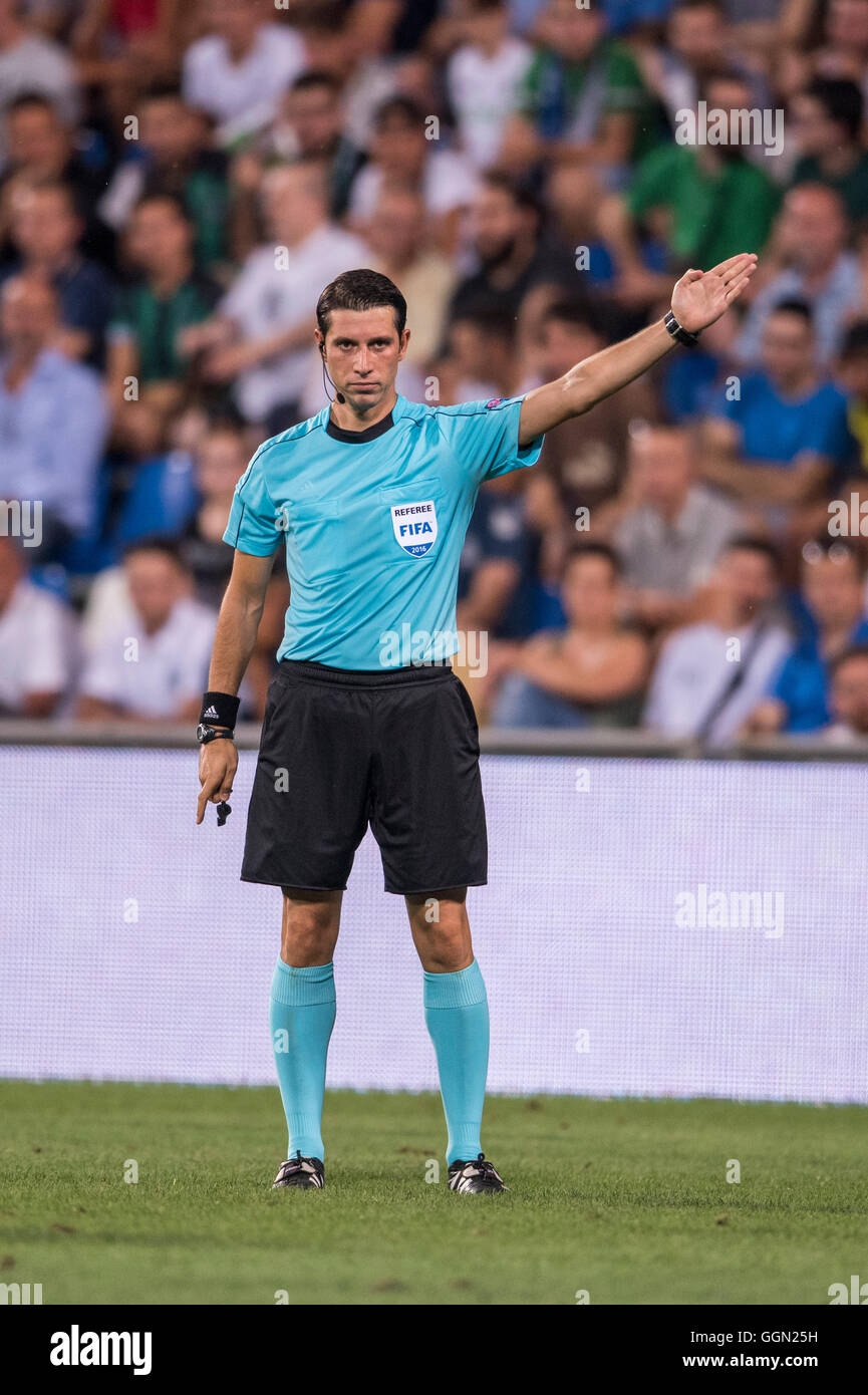 Reggio Emilia, Italy. 4th Aug, 2016. Ali Palabiyik (Referee) Football ...