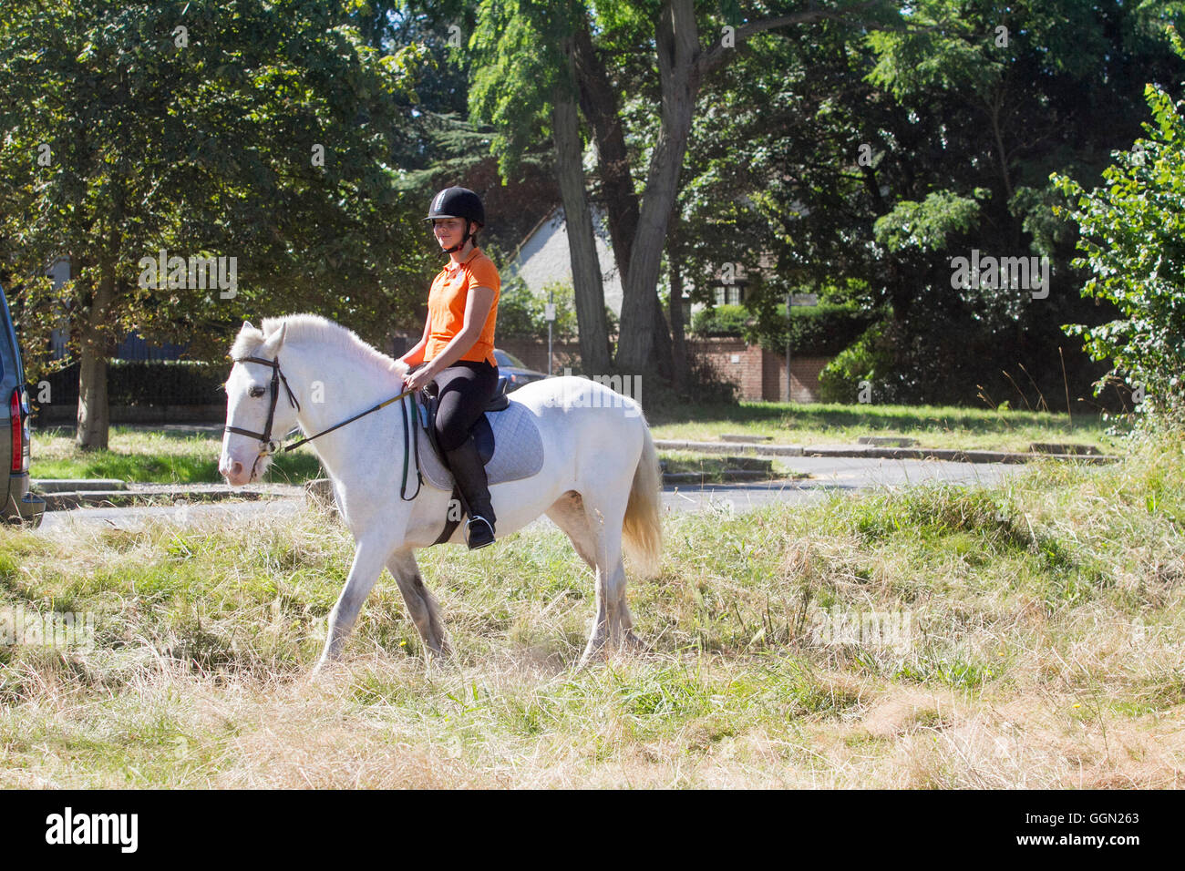 Wimbledon London, UK. 6th August 2016. Horse riders from the local ...