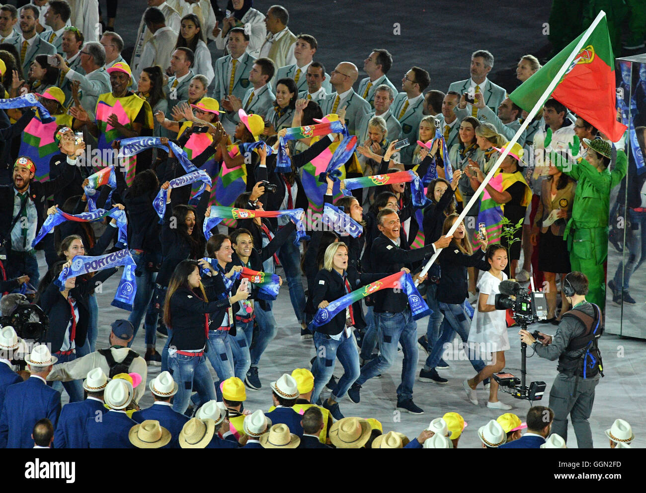 Rio de Janeiro, Brazil. 5th Aug, 2016. Flag bearer Joao Rodrigues of ...