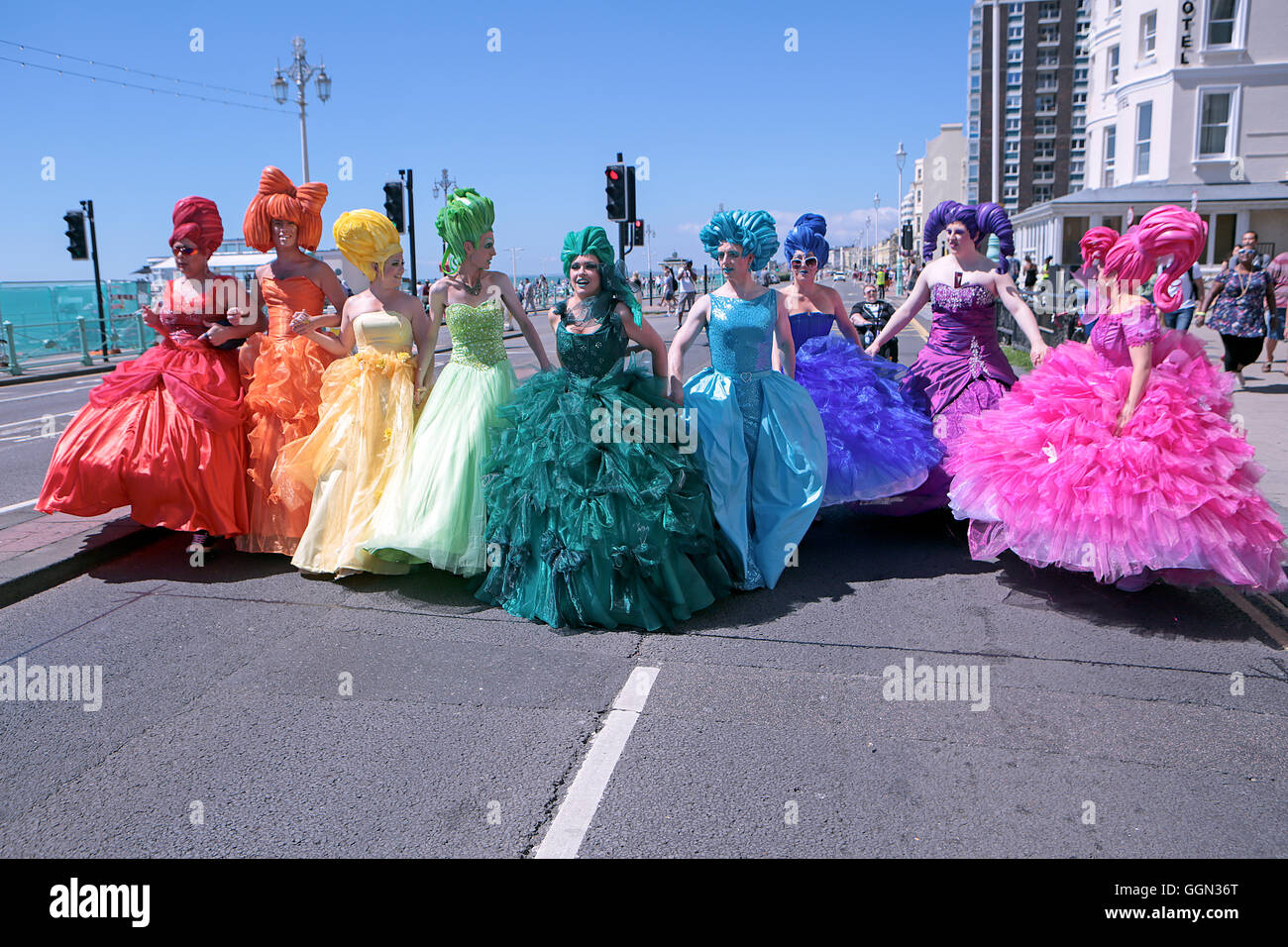Brighton Pride 2016 Parade, City of Brighton & Hove, East Sussex, UK ...
