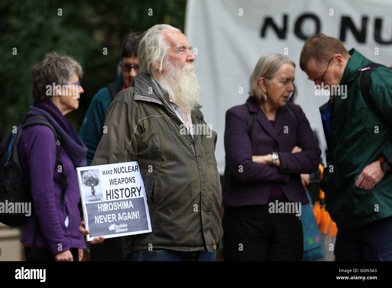 Hiroshima day protest hi-res stock photography and images - Alamy