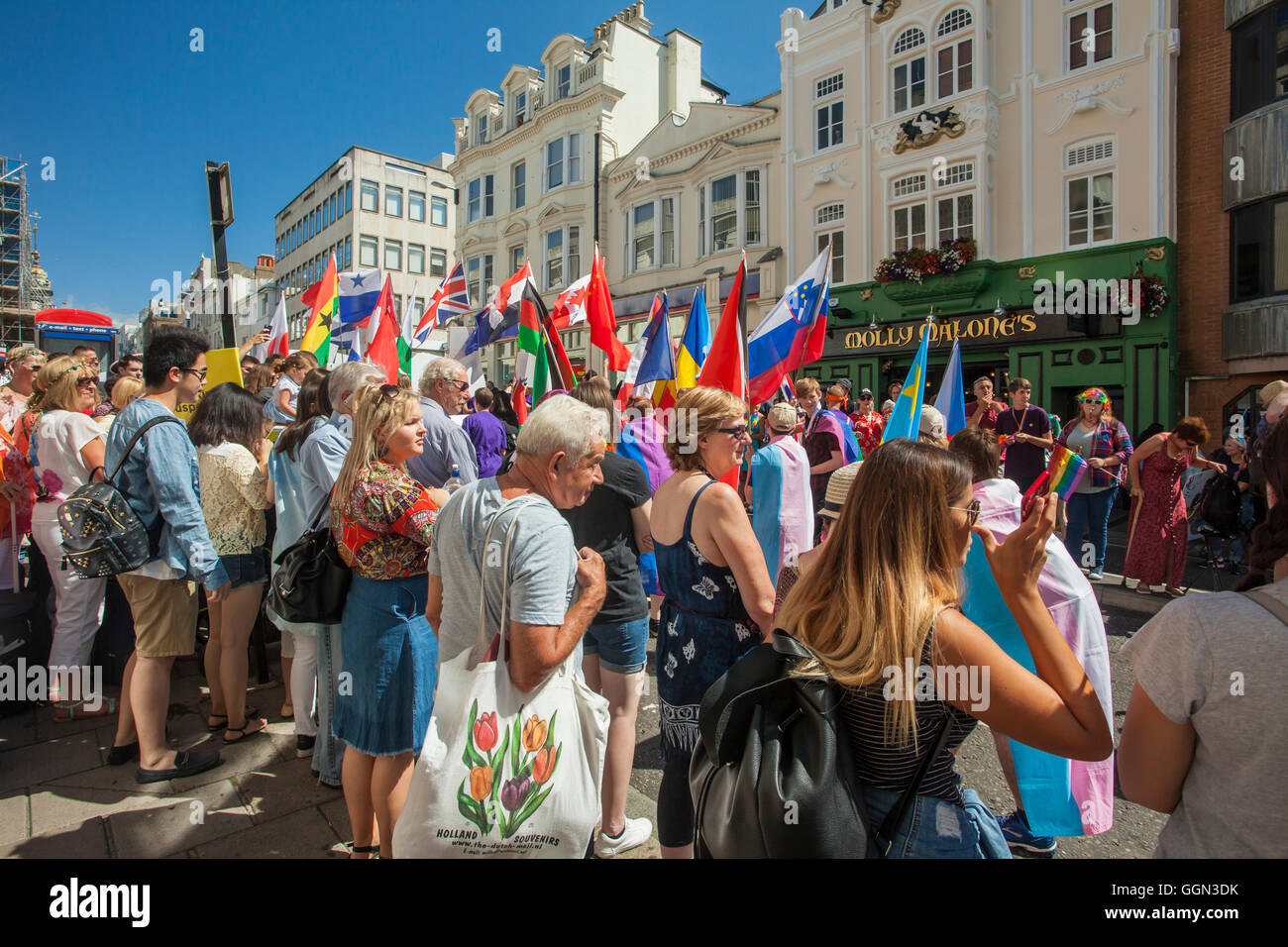 Brighton pride flags hi-res stock photography and images - Alamy