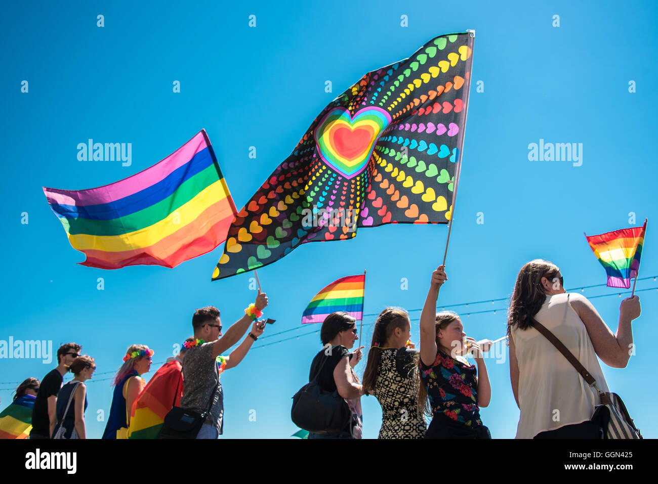 Brighton pride flags hi-res stock photography and images - Alamy