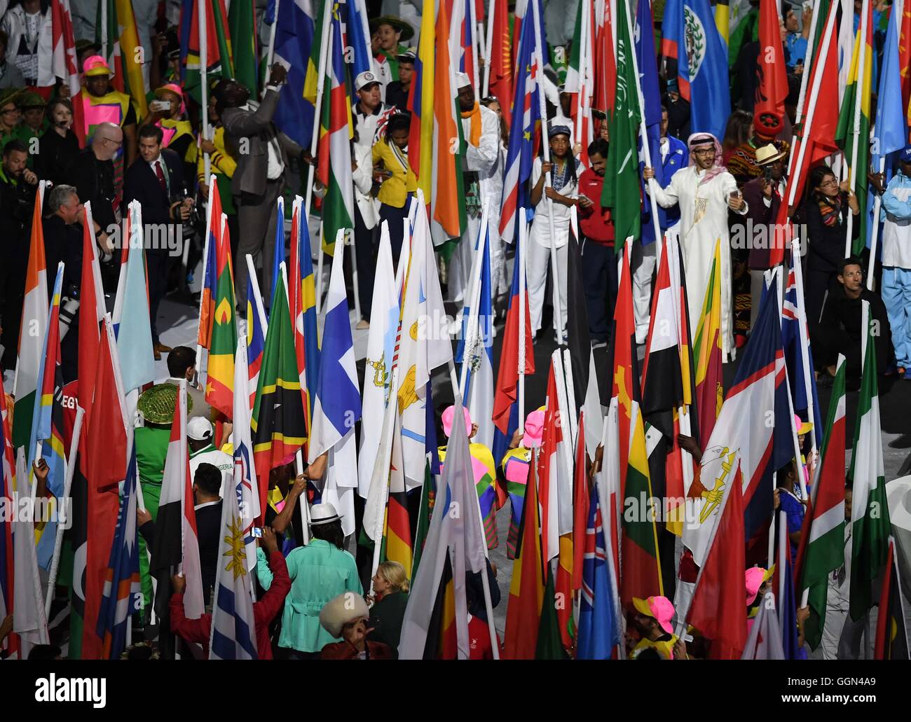Rio de Janeiro, Brazil. 5th August, 2016. The flags of the world ...