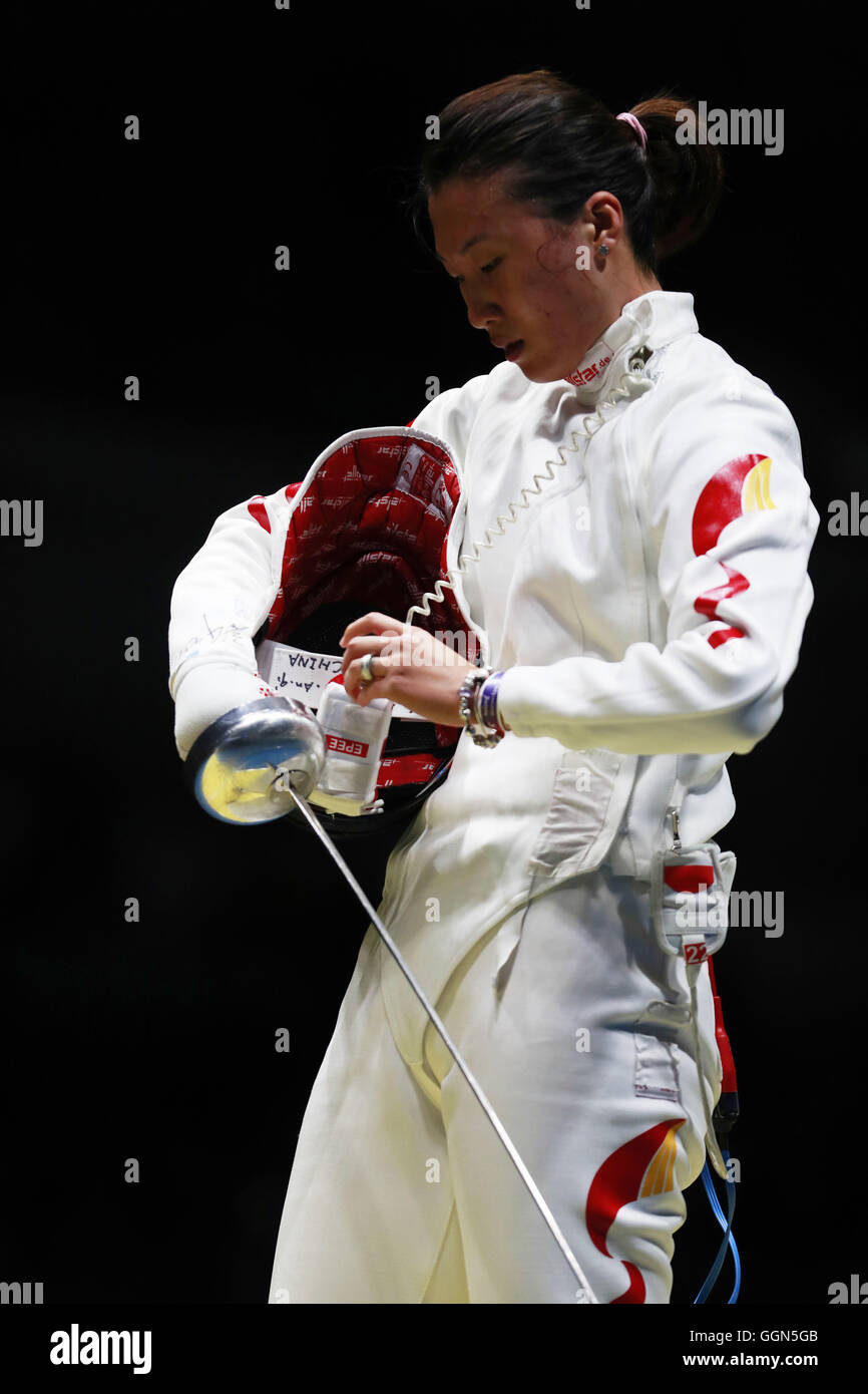 Rio De Janeiro, Brazil. 6th Aug, 2016. Xu Anqi of China participates in ...