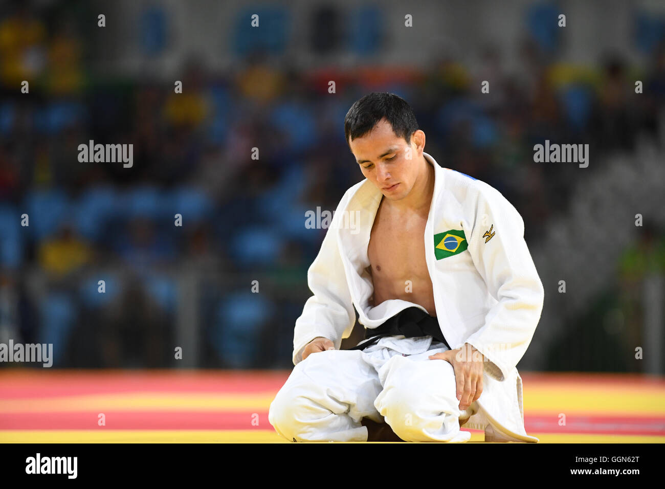 Felipe Kitadai from Brazil reacts during his fight against Walide Khyar ...