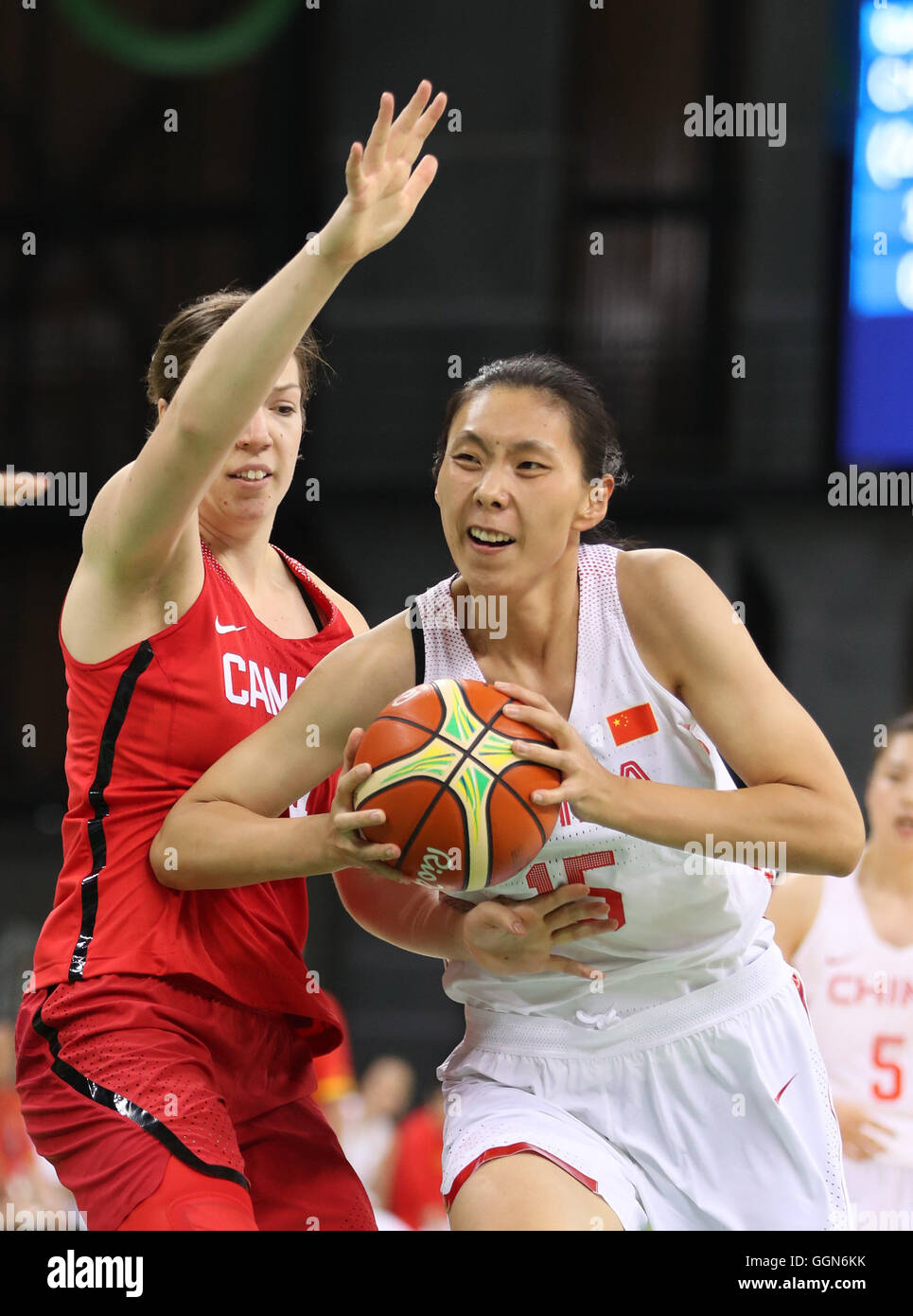Rio De Janeiro, Brazil. 6th Aug, 2016. Chen Nan (R) of China acts ...