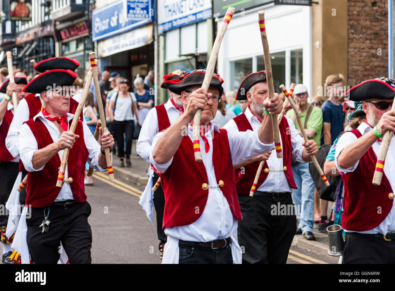 Traditional English folk dancers, Victory Morris, wearing 18th century ...