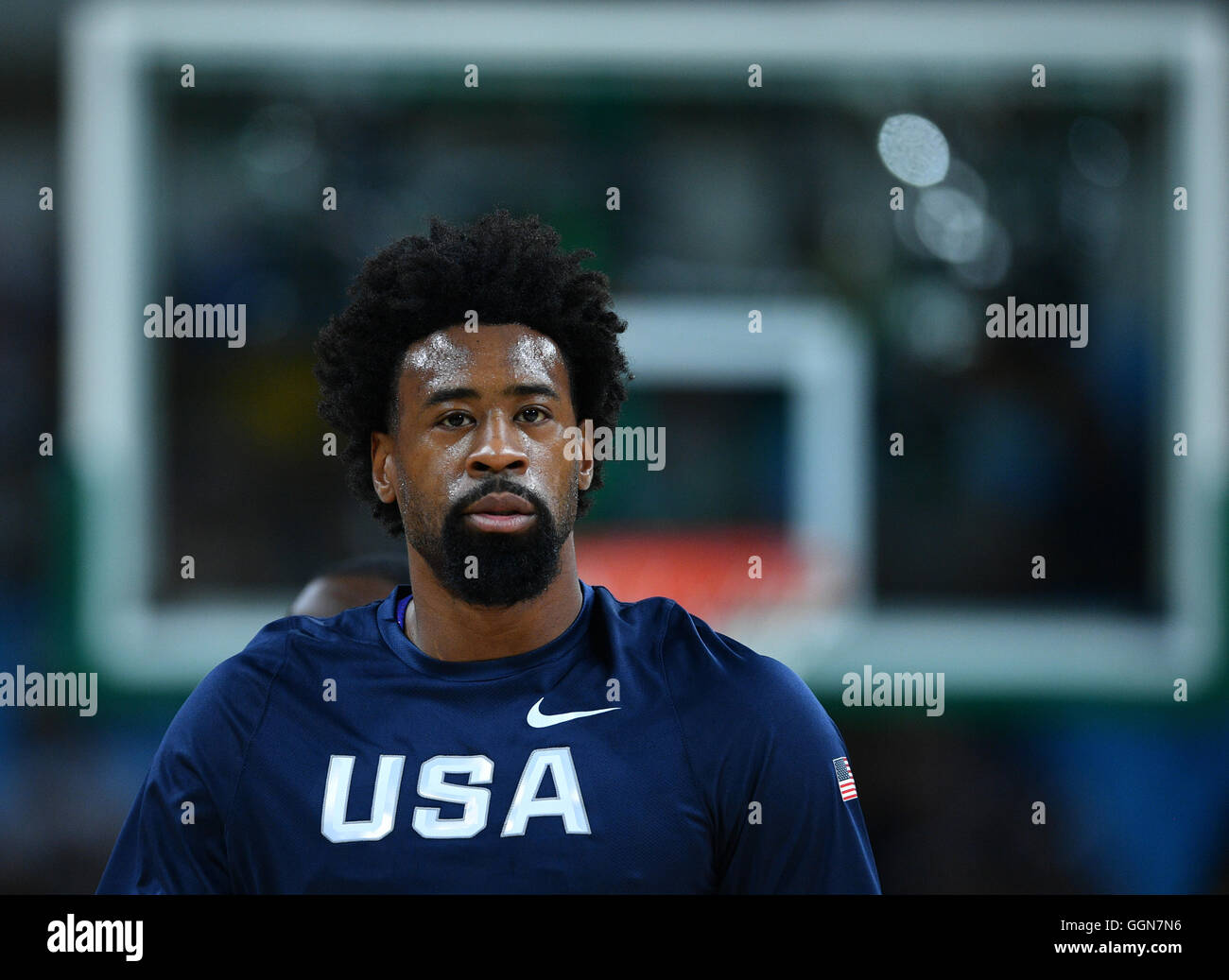 DeAndre Jordan of team USA looks on during the Basketball event of the ...