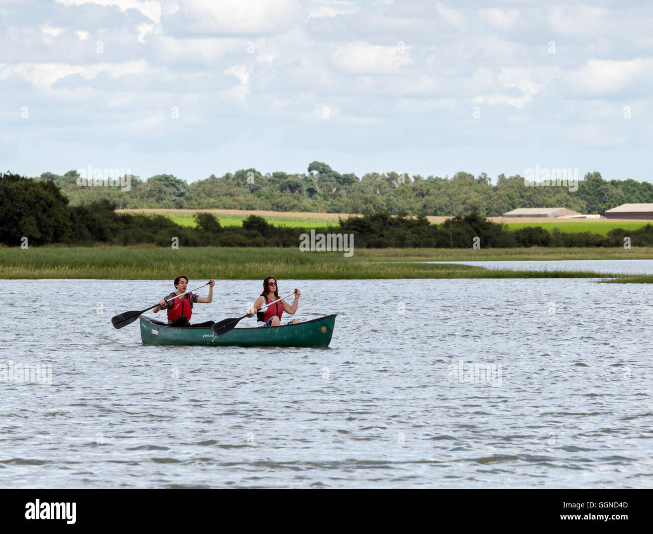 People Canoeing on the River Alde Stock Photo - Alamy