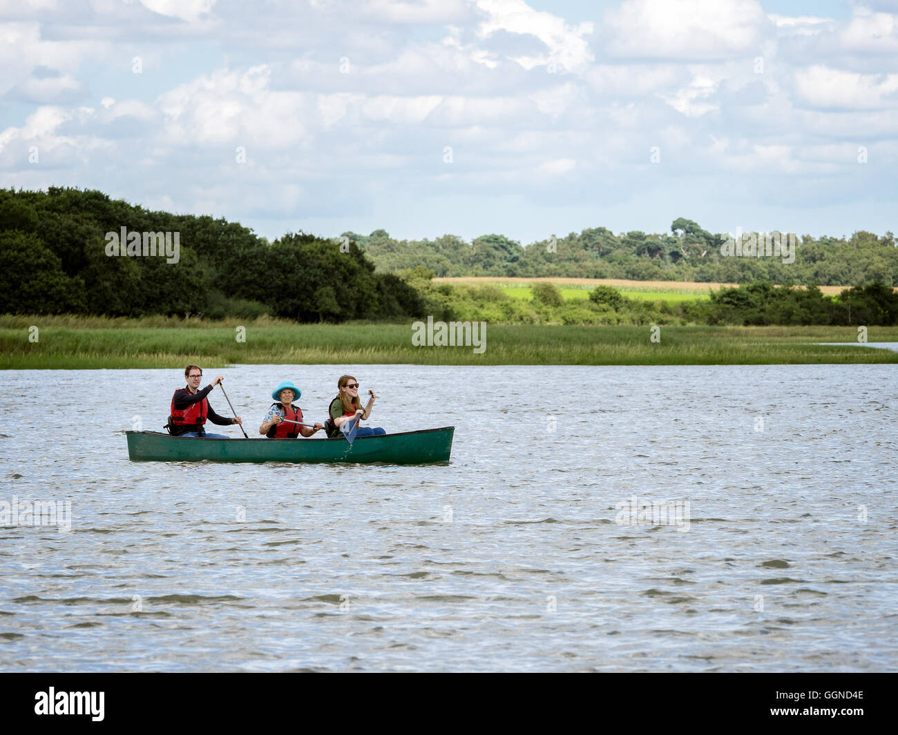 People Canoeing on the River Alde Stock Photo - Alamy