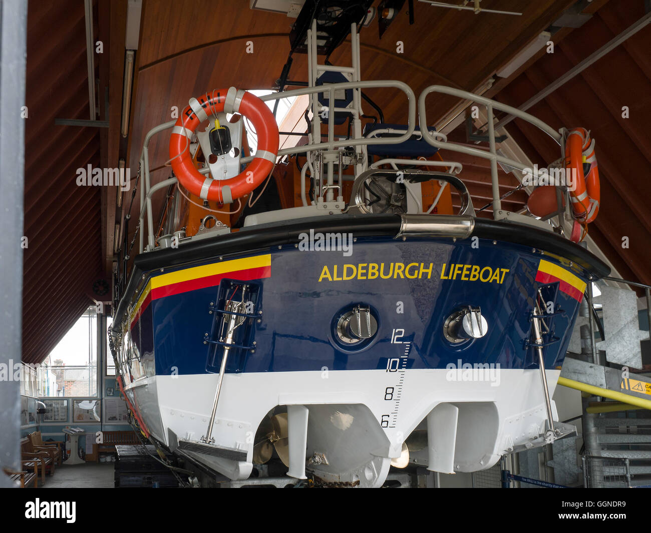 Orange and blue lifeboat hi-res stock photography and images - Alamy