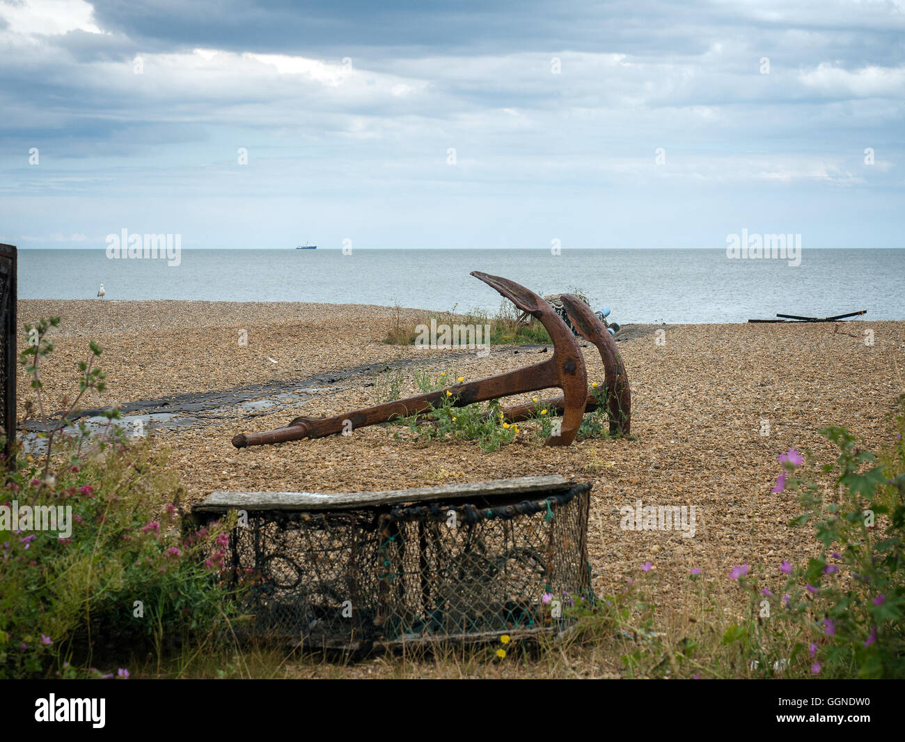 Rusty Anchors on the Beach at Aldeburgh Stock Photo - Alamy