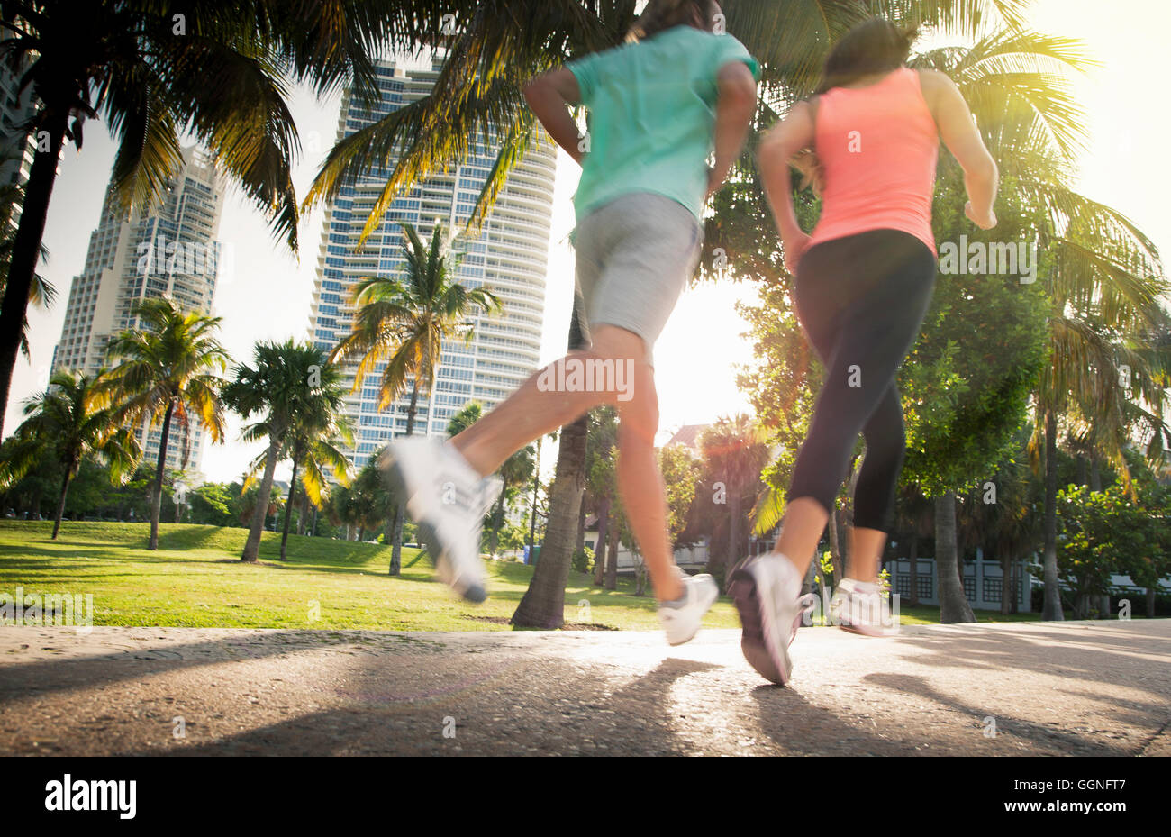 Woman jogging miami hi-res stock photography and images - Alamy