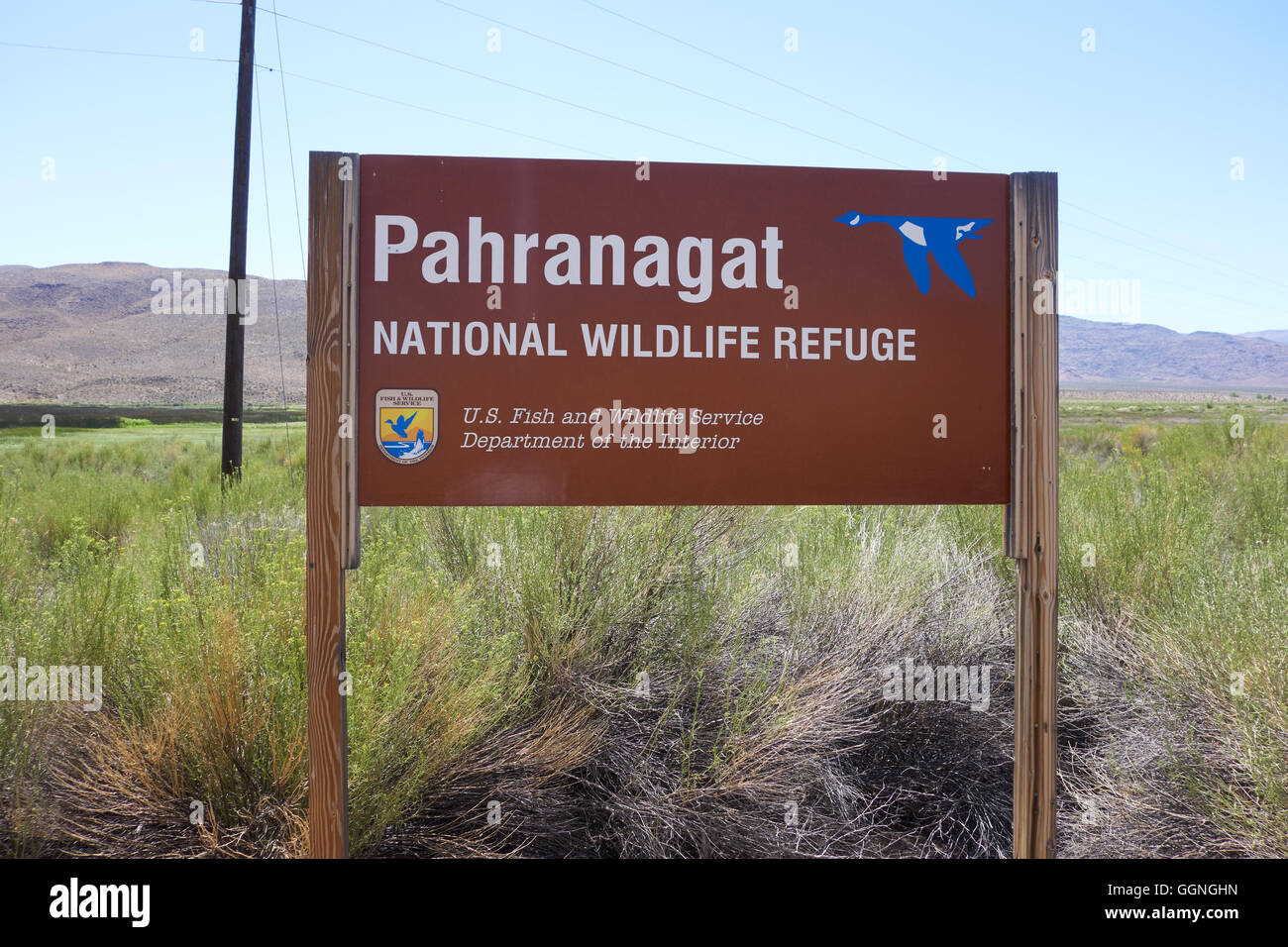 Pahranagat National Wildlife Refuge sign post. USA Stock Photo - Alamy