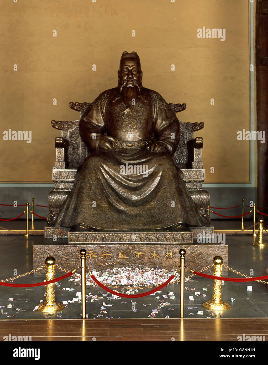 A statue of Emperor Yongle. Changling is the tomb of Emperor Yongle and ...