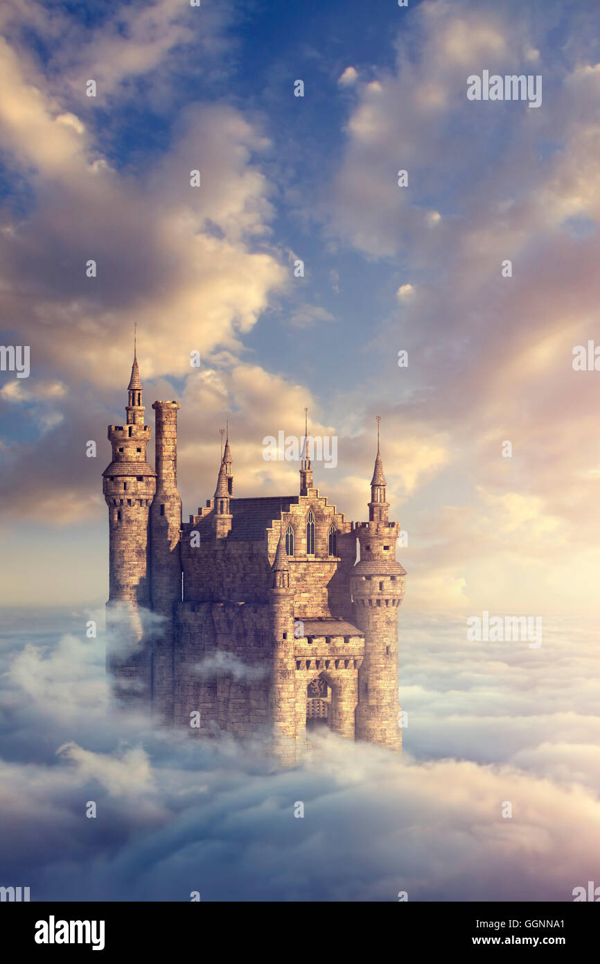 Castle above clouds Stock Photo - Alamy