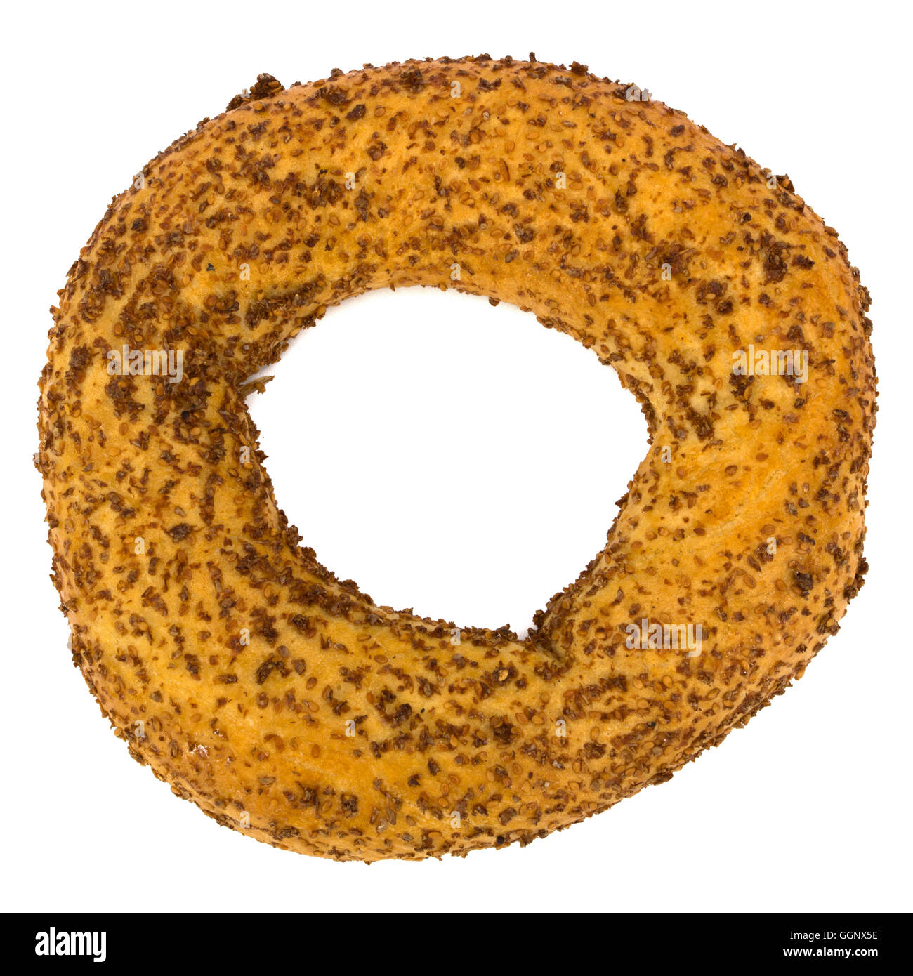 Fresh baked bagel, isolated on white background Stock Photo - Alamy