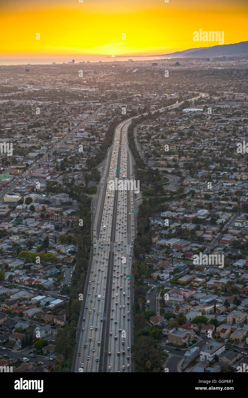 Aerial view of highway in suburban cityscape Stock Photo - Alamy