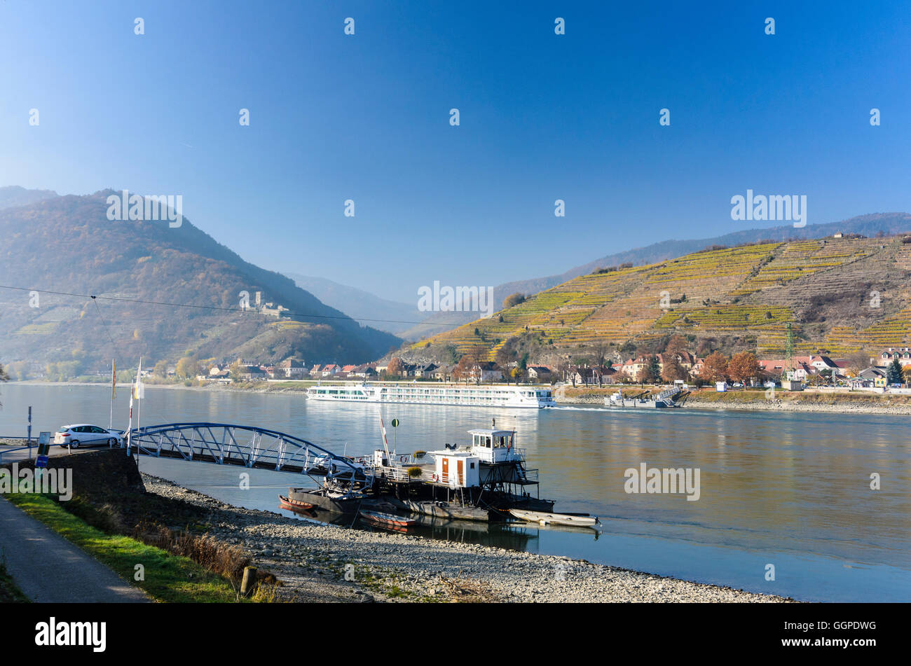 Spitz an der Donau: Overlooking Spitz with Danube , cruise ship and ...