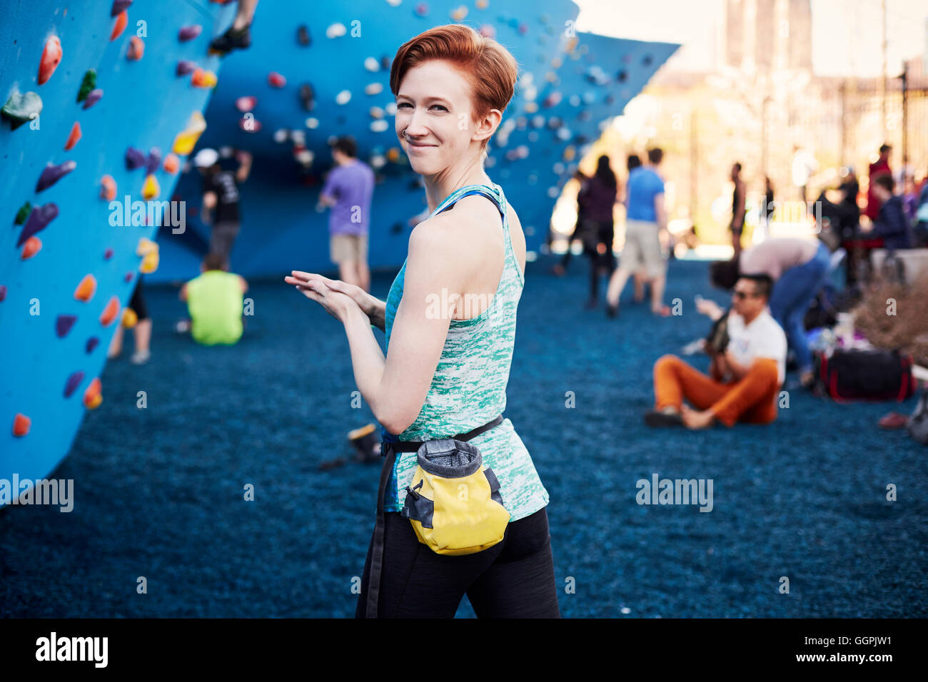 Person climbing over wall hi-res stock photography and images - Alamy