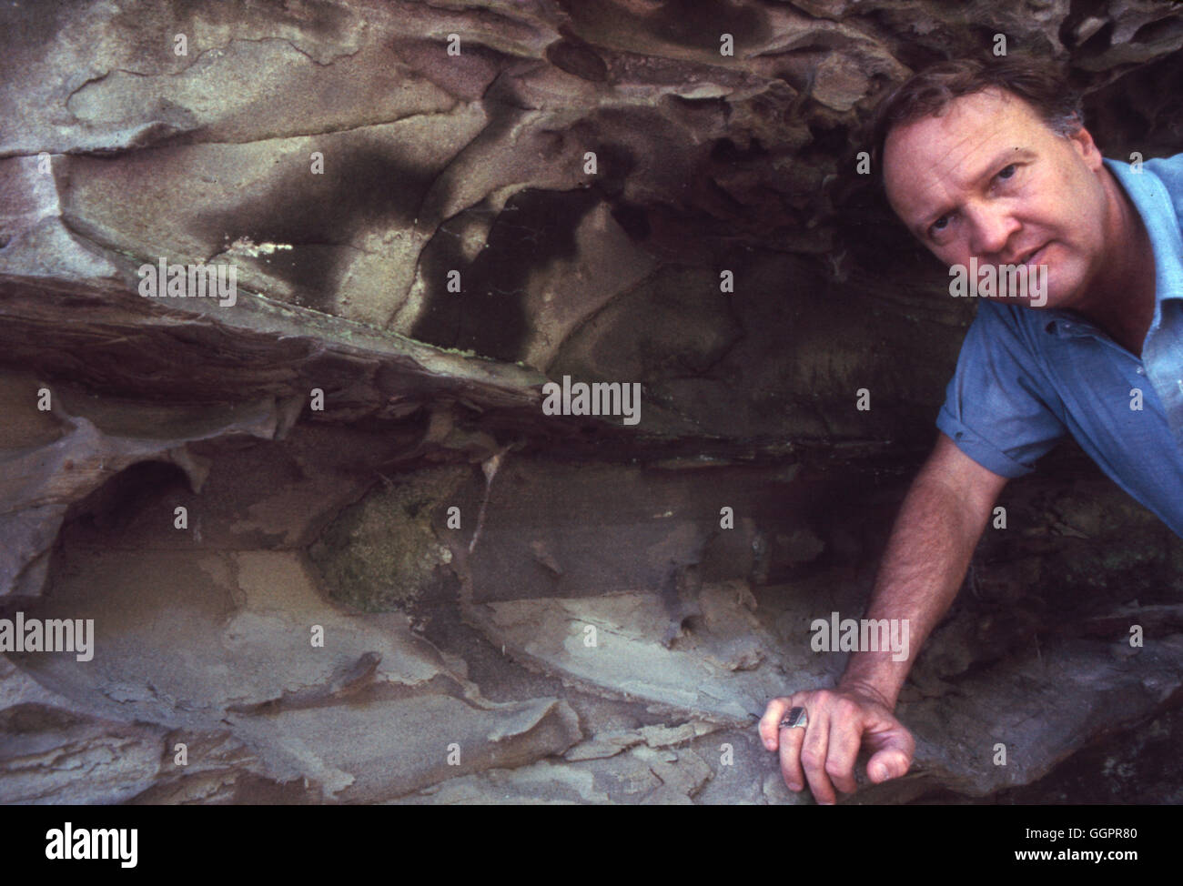 Author James Dickey, best known for his novel Deliverance, showing what ...