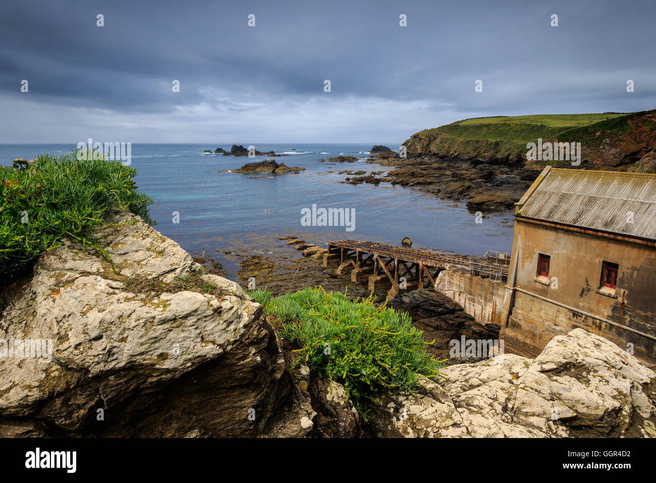 Lizard Point Old Lifeboat Station, the Lizard, Cornwall , UK Stock ...