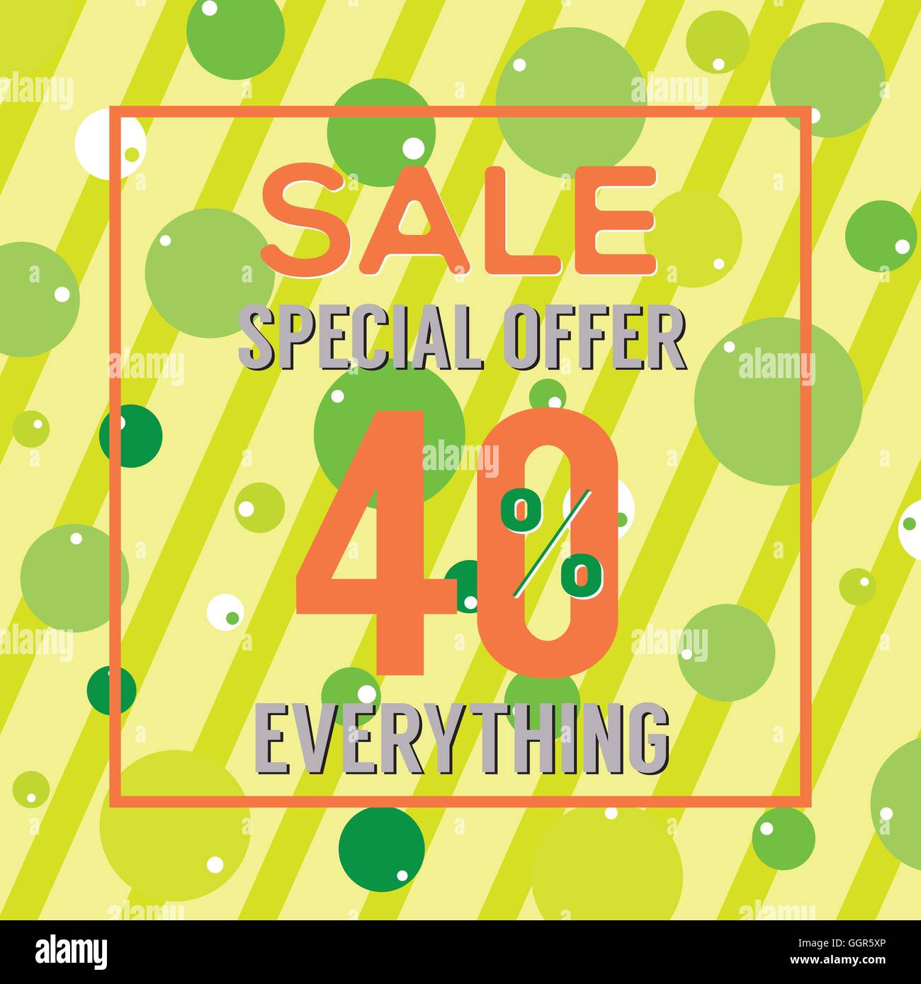 Special Offer 40 Percent On Colorful Green Bubbles And Stripes Vector ...