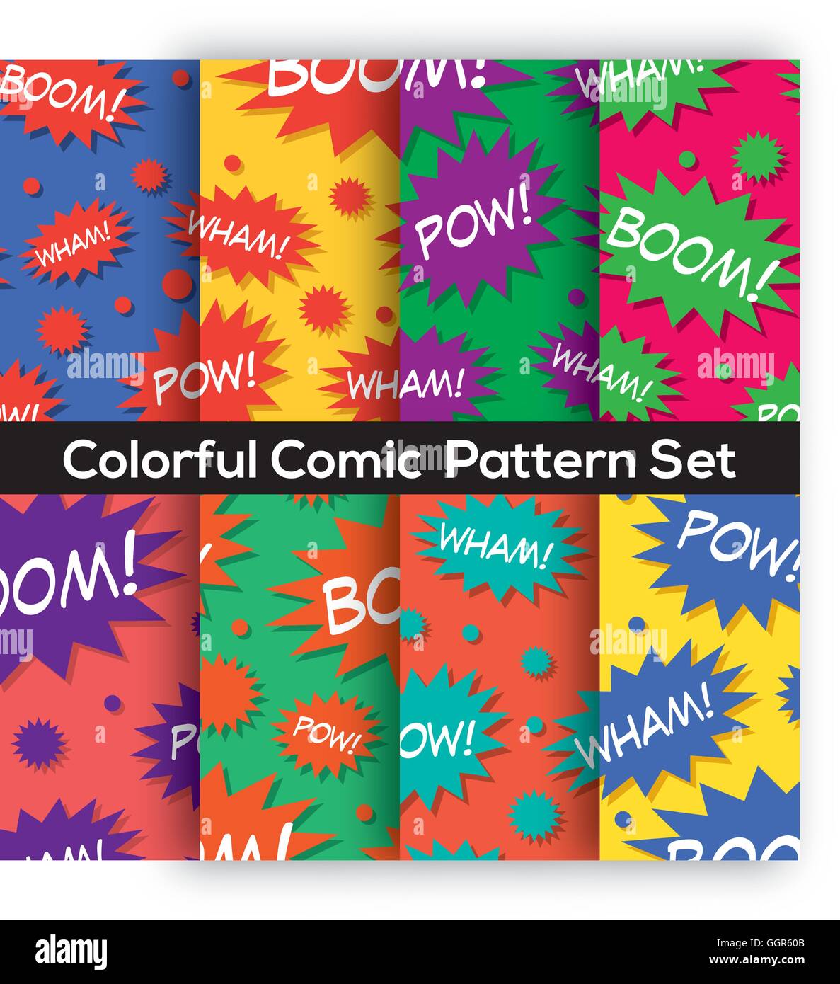 Colorful Set Comic Book Speech Bubbles Seamless Pattern Vector ...