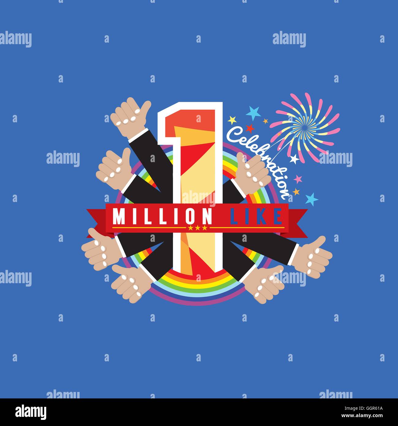 One Million Likes Celebration Vector Illustration Stock Vector Image ...