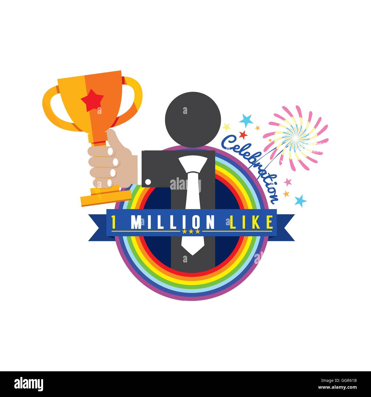 One Million Likes Celebration Vector Illustration Stock Vector Image ...