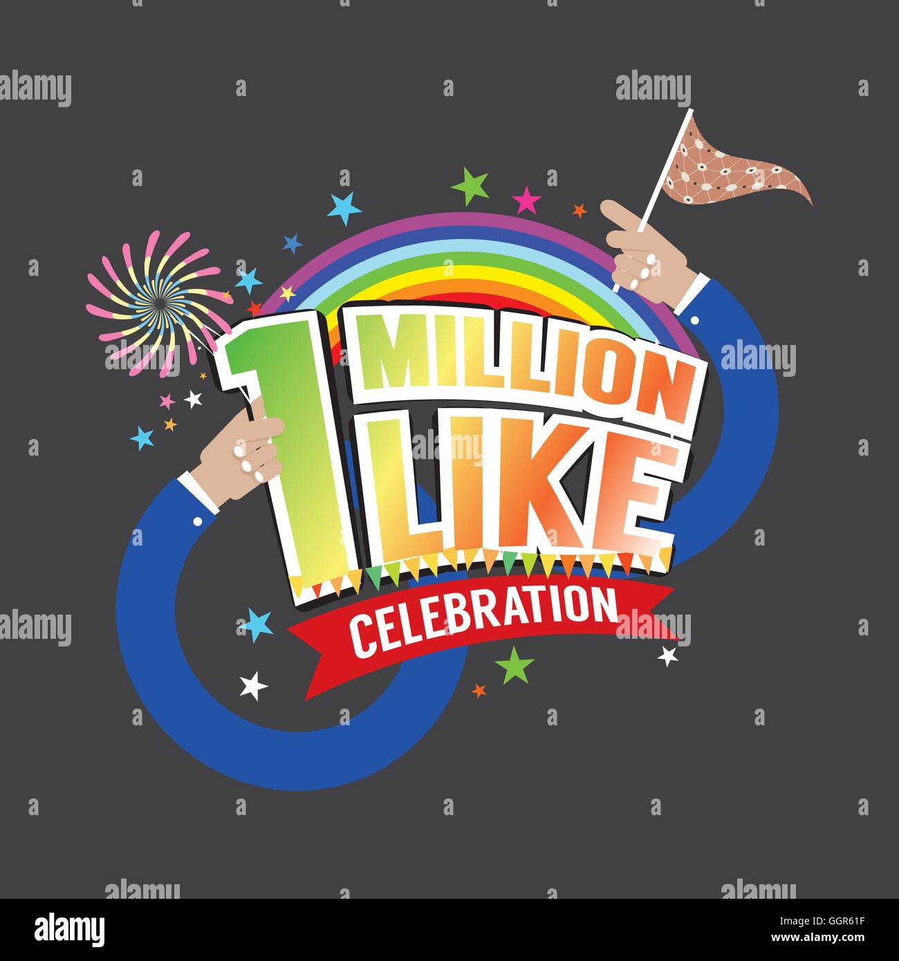 1 Million Likes Celebration Vector Illustration Stock Vector Image ...