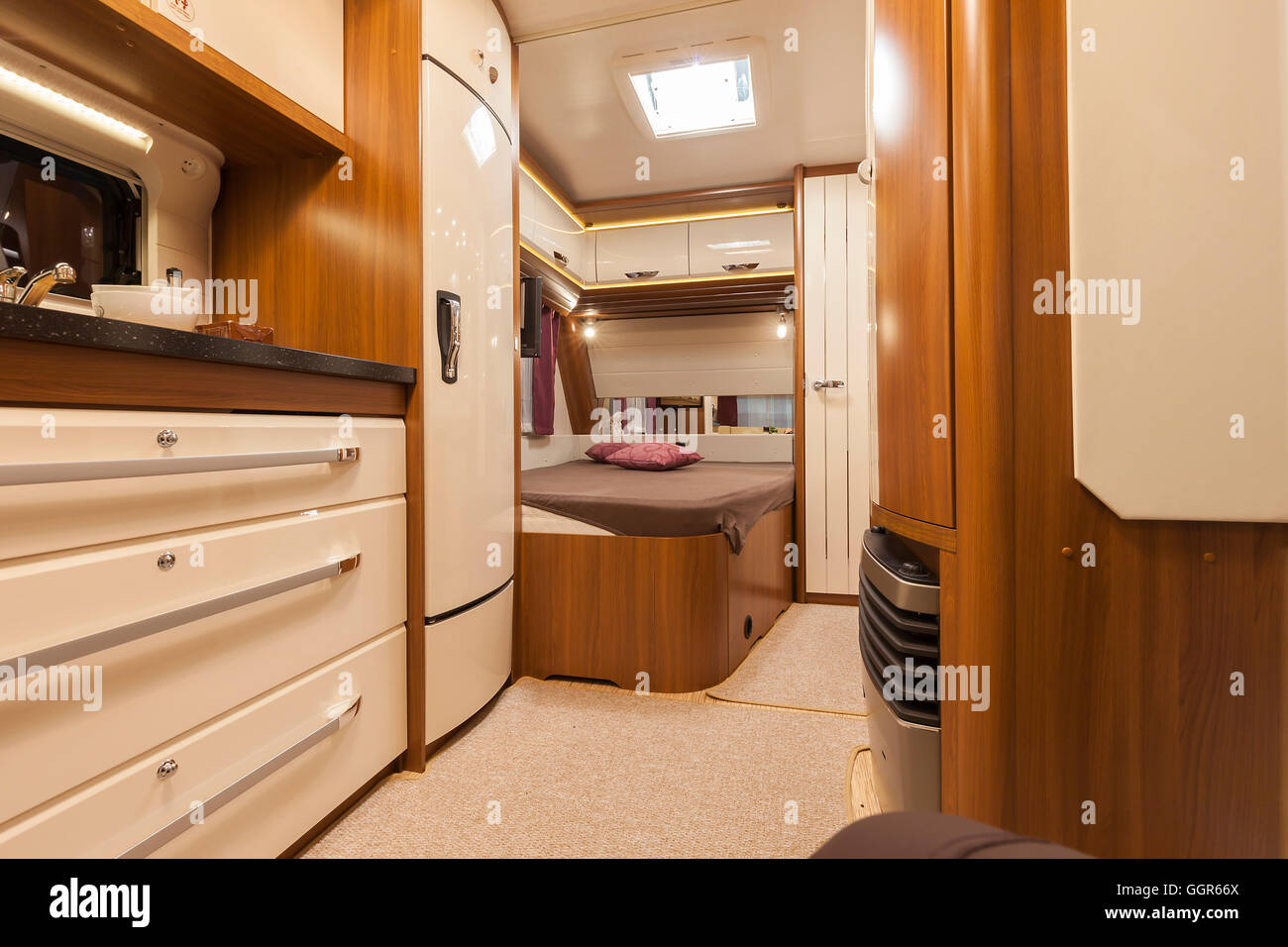 Inside of modern camper Stock Photo - Alamy
