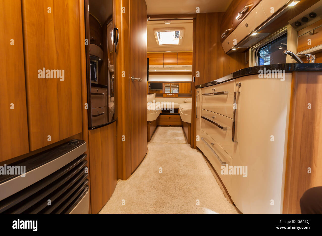 Inside of modern camper Stock Photo - Alamy