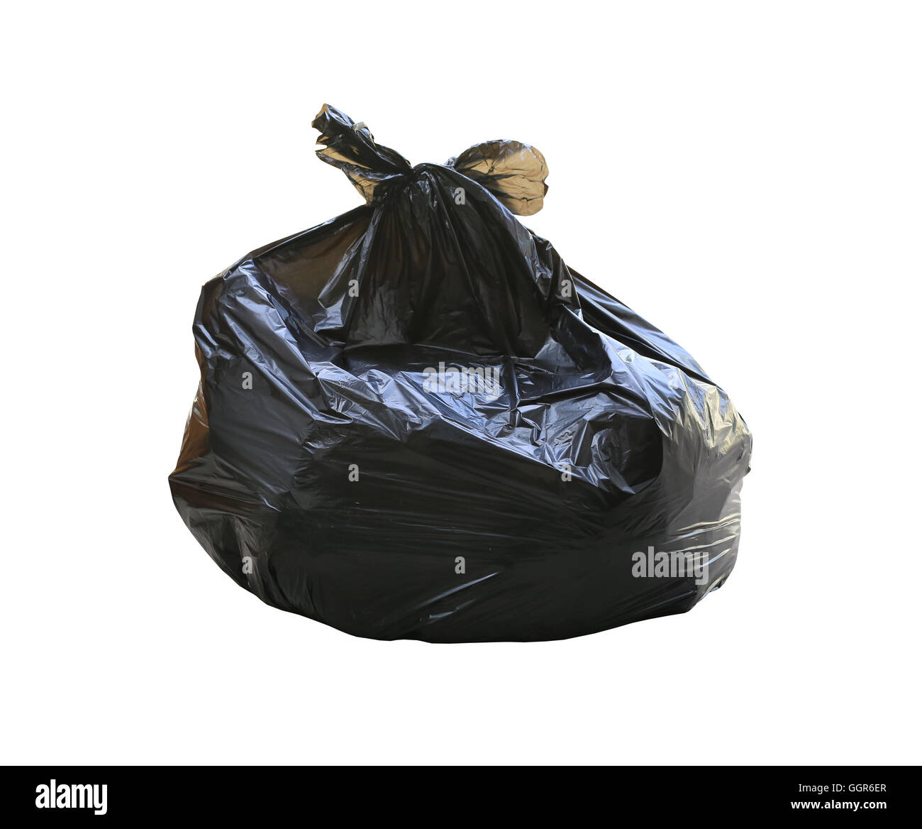 Garbage bag have waste inside isolated on white background and have ...