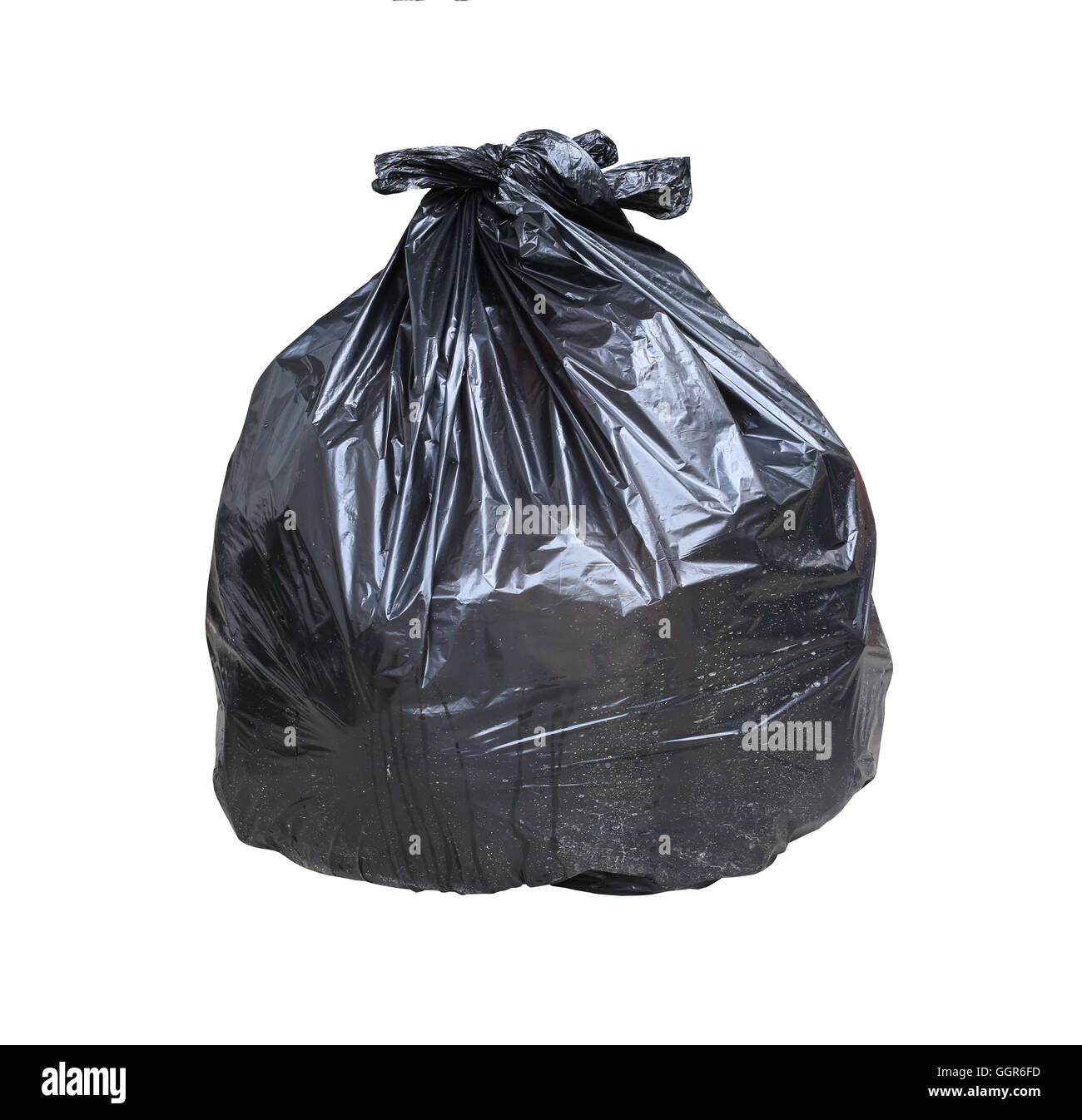 Garbage bag have waste inside isolated on white background and have ...