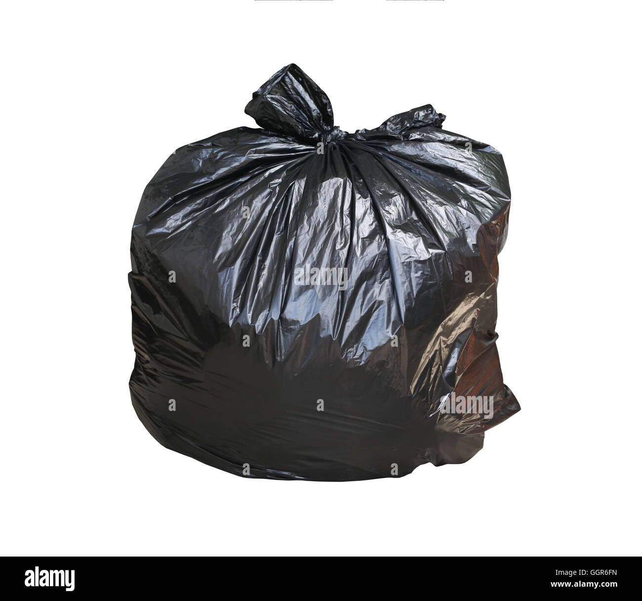Garbage bag have waste inside isolated on white background and have ...