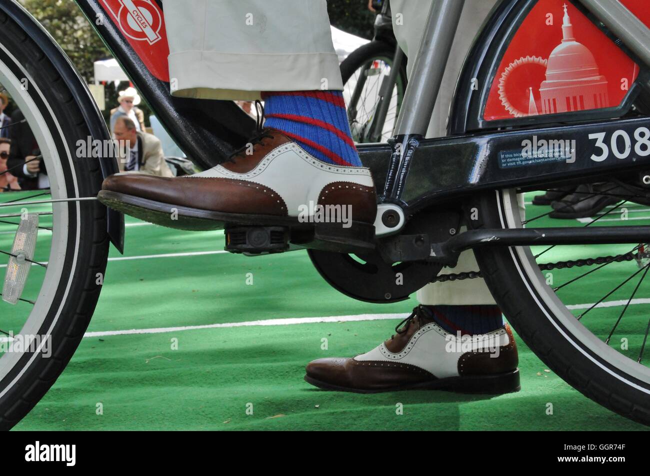 Preparation for the bicycle joust, at the Chap Olympiad Stock Photo - Alamy