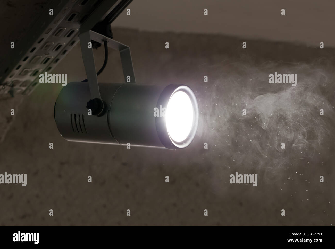 Modern electric lamp with a beam of light indoor Stock Photo - Alamy