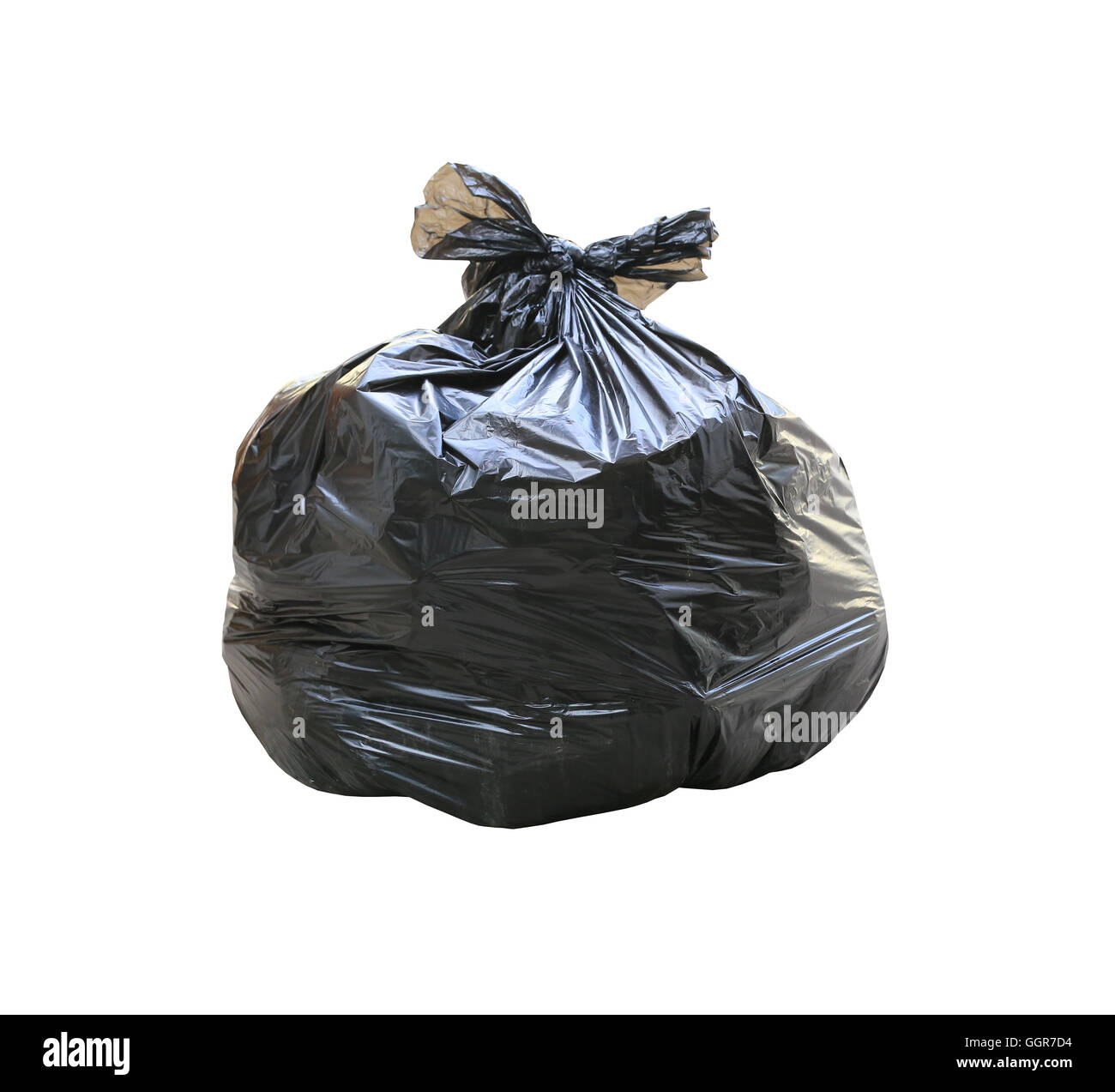 Garbage bag have waste inside isolated on white background and have ...