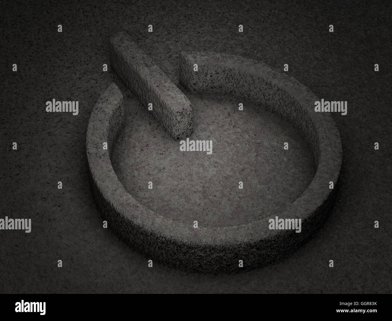 Stone power symbol textured background. 3D illustration Stock Photo - Alamy