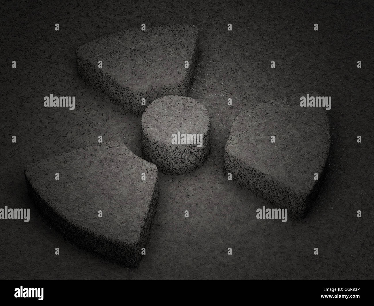 Stone radiation symbol textured background. 3D illustration Stock Photo ...