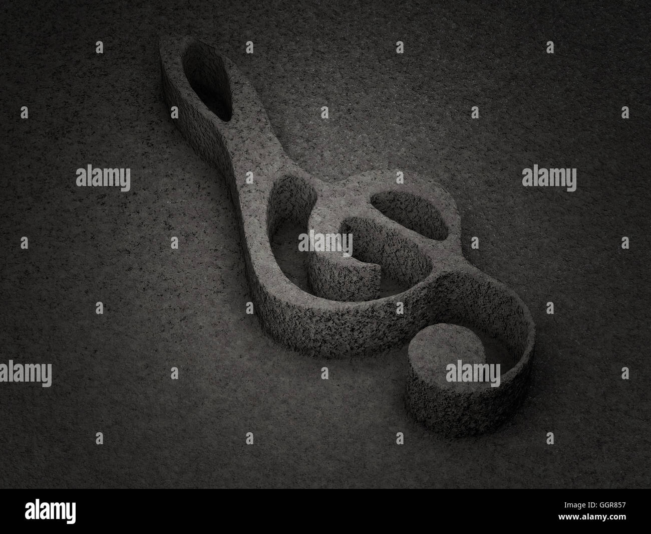 Stone music note symbol textured background. 3D illustration Stock ...