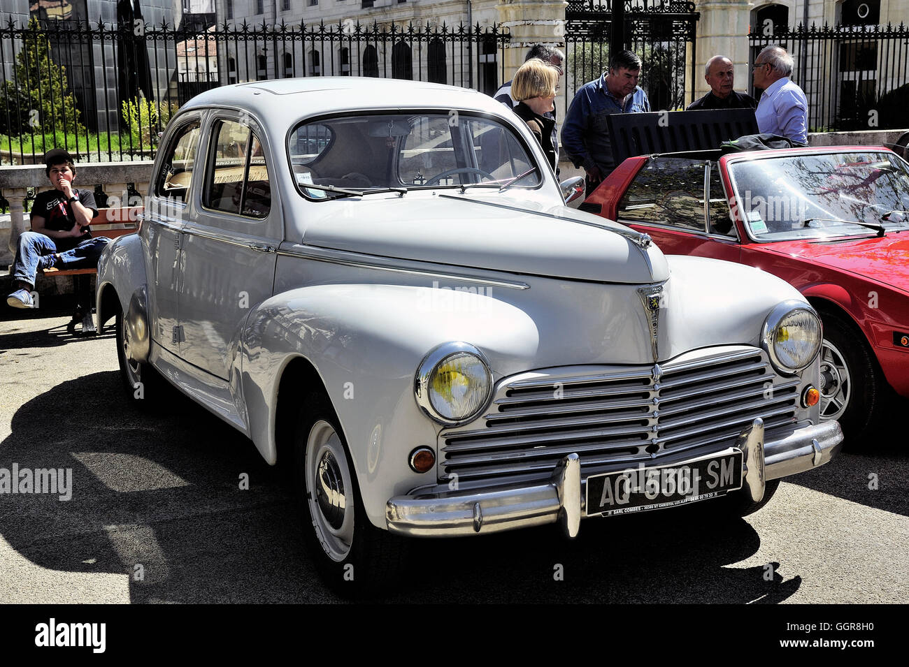 Peugeot 203 manufactured from 1948 to 1960 photographed the rally of ...