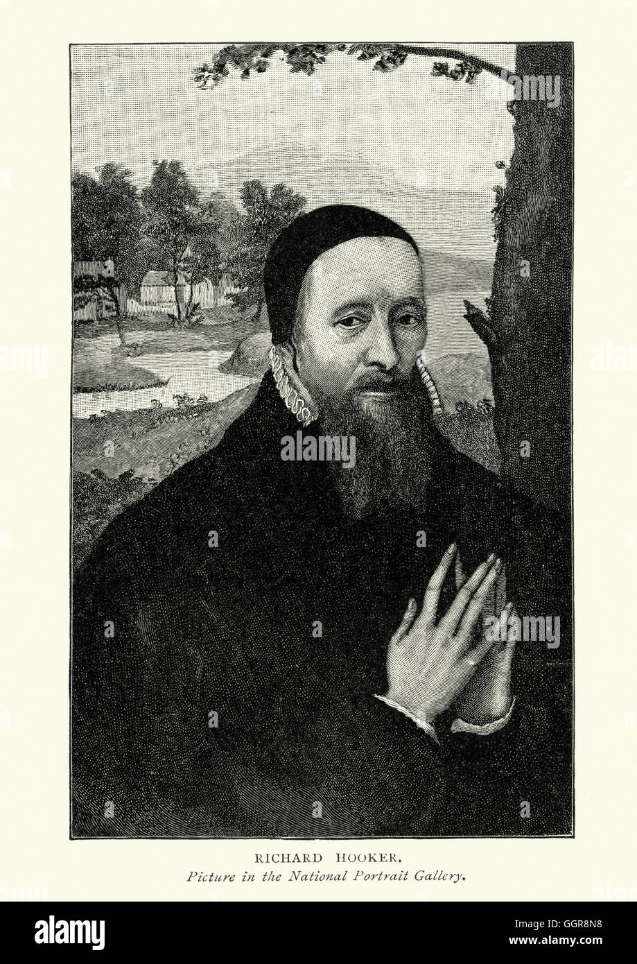 Portrait of Richard Hooker (March 1554 to 1600) was an English priest ...