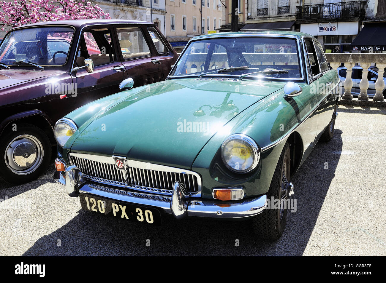 MG sports car of the 1950s photographed vintage car rally Town Hall ...