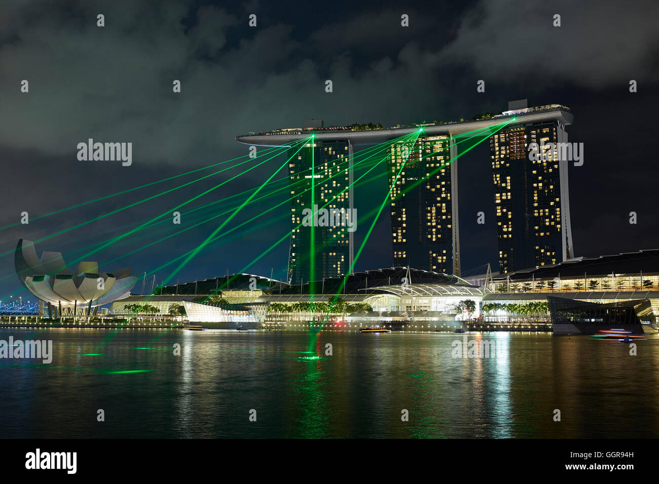 Laser Light Show, Marina Bay, Singapore Stock Photo - Alamy